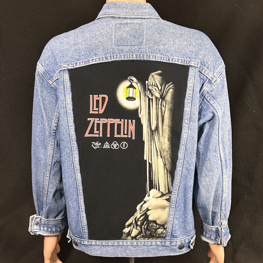 Upcycle Led Zeppelin Levi's Denim Jacket ZOSO Vintage USA Men's Large ...