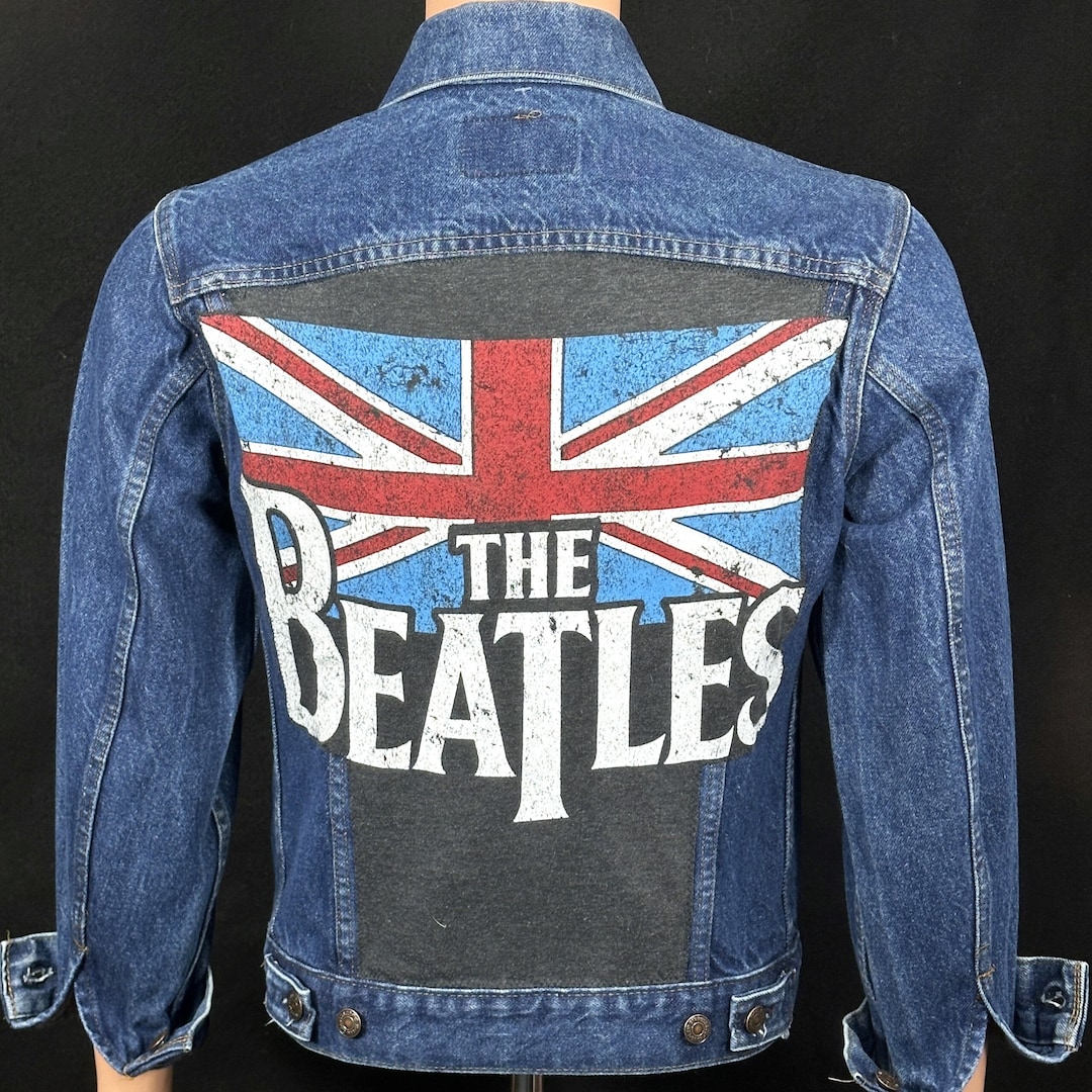 Upcycle Beatles Levi's Denim Jacket Vintage USA 36 Men's Small Women's ...