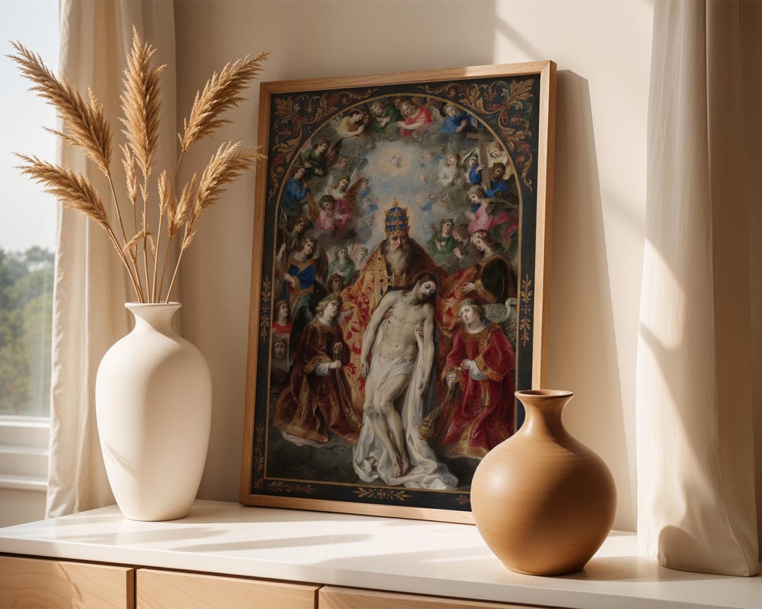 Holy Trinity Art, Throne of Grace, Catholic Wall Art, Christian Home ...