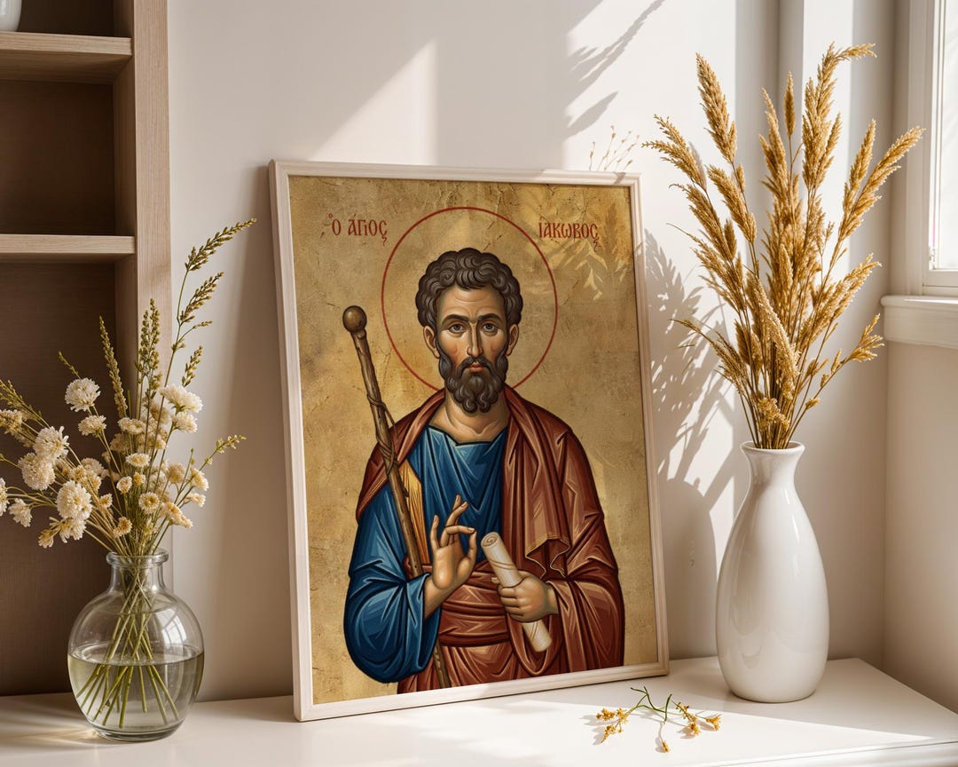 Saint James the Greater Icon, Apostle Art, Pilgrim Wall Decor - Etsy UK