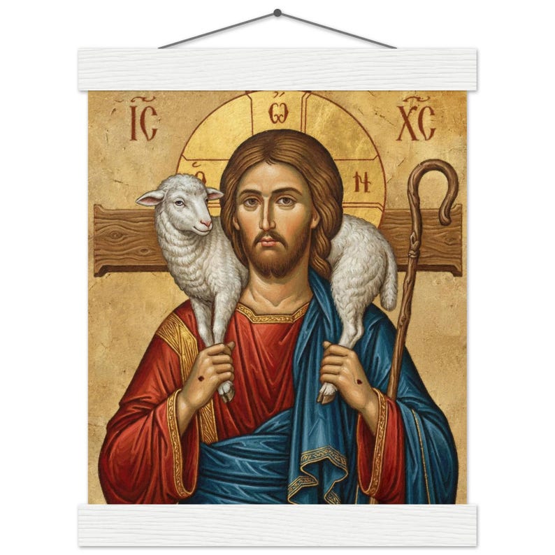 The Good Shepherd Icon, Jesus Christ Catholic Art, Religious Wall Decor ...
