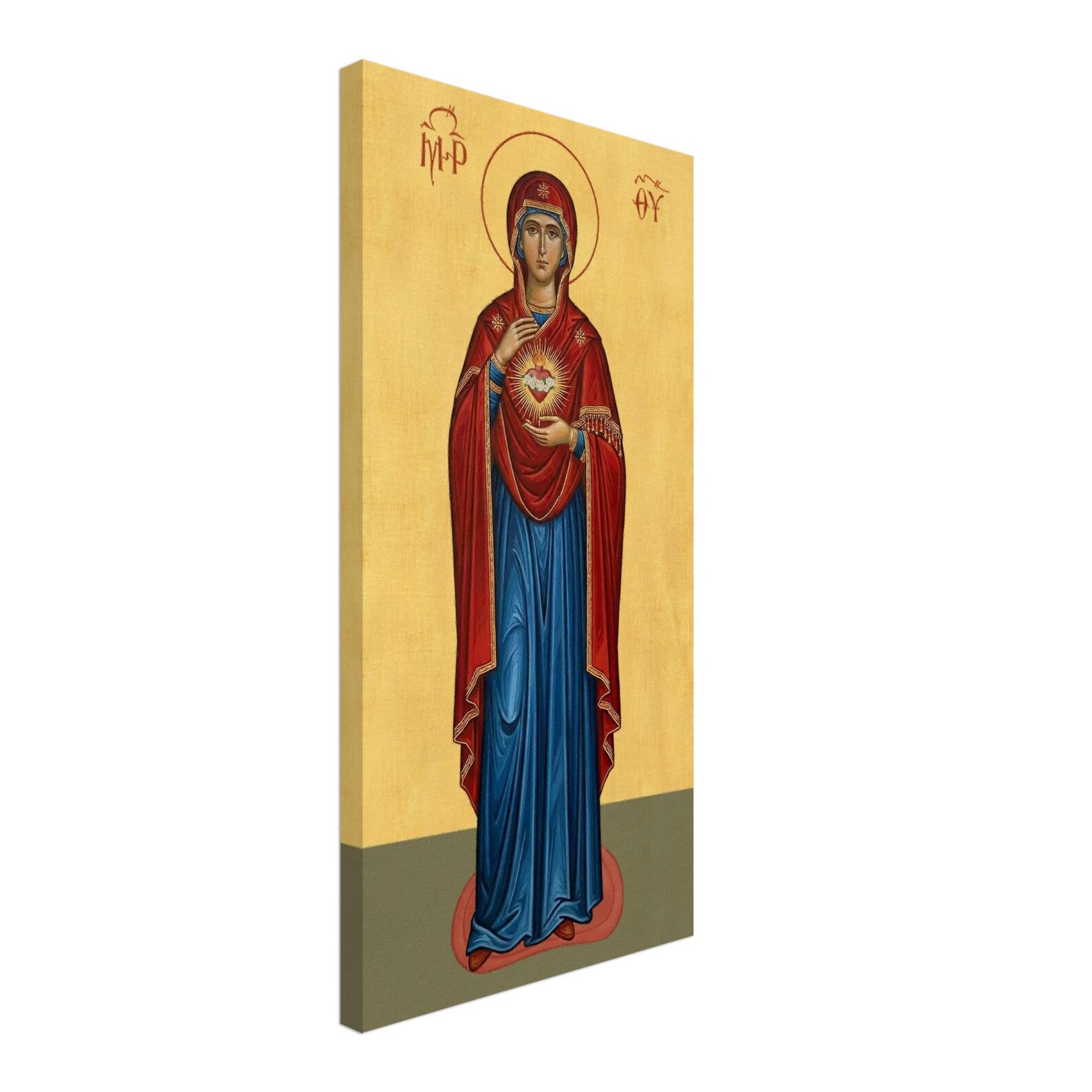 Immaculate Heart of Mary, Orthodox Icon, Byzantine Wall Art, Prayer ...