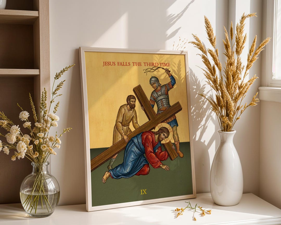 Station IX: Jesus Falls Third Time Orthodox Icon Print - Etsy