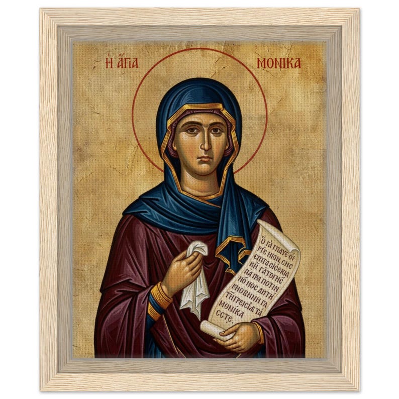 Saint Monica of Hippo Icon, Devout Mother Art, Sacred Wall Decor - Etsy