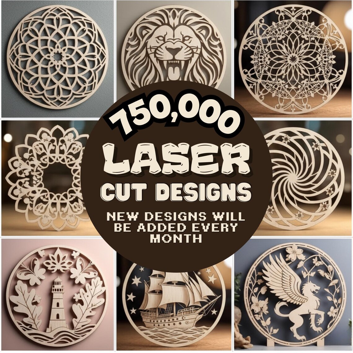 750,000+ Laser Cut Designs Bundle (svg, Dxf, Ai, Pdf Files - Digital ...