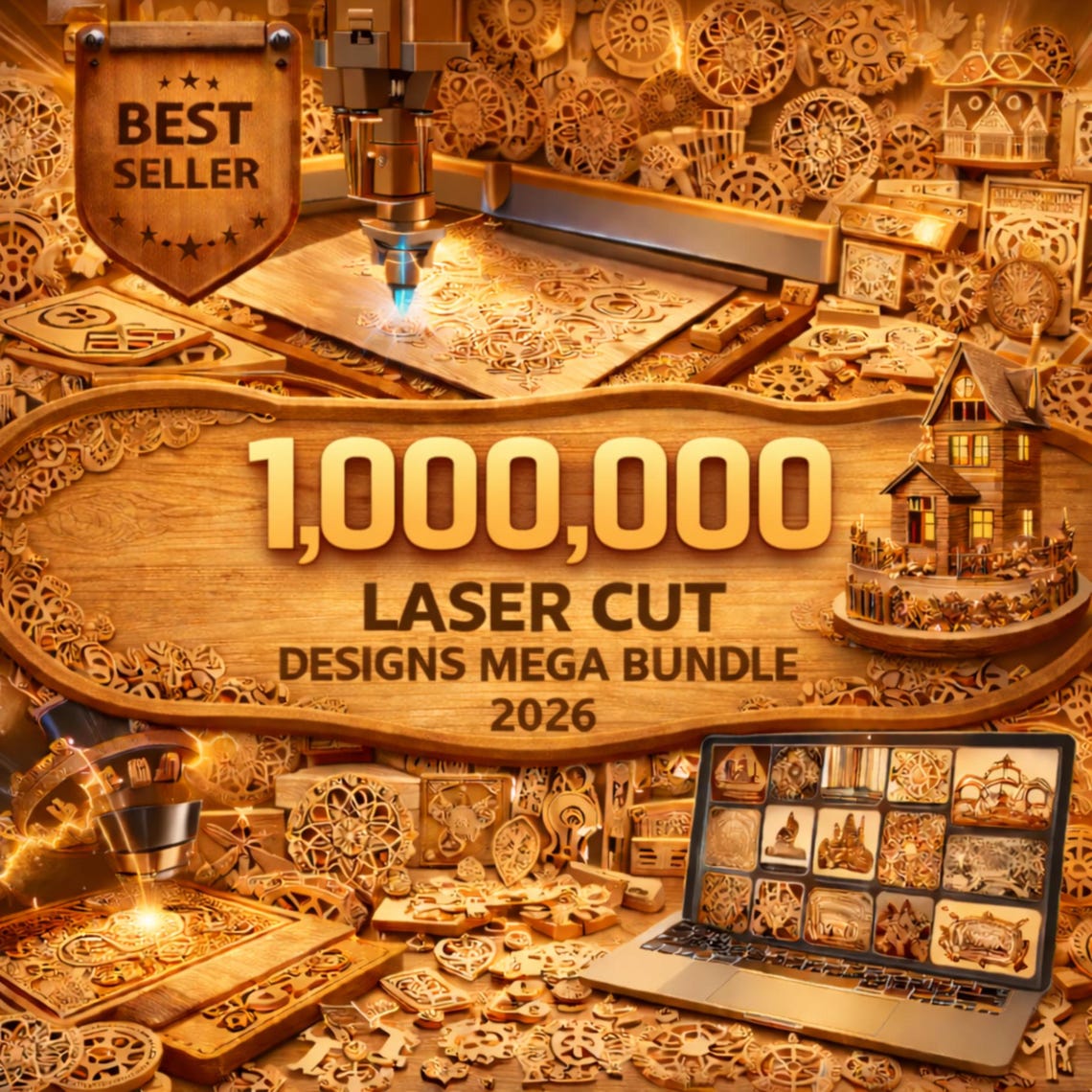 1000,000+ Laser Cut Designs Bundle (svg, Dxf, Ai, Pdf Files - Digital ...