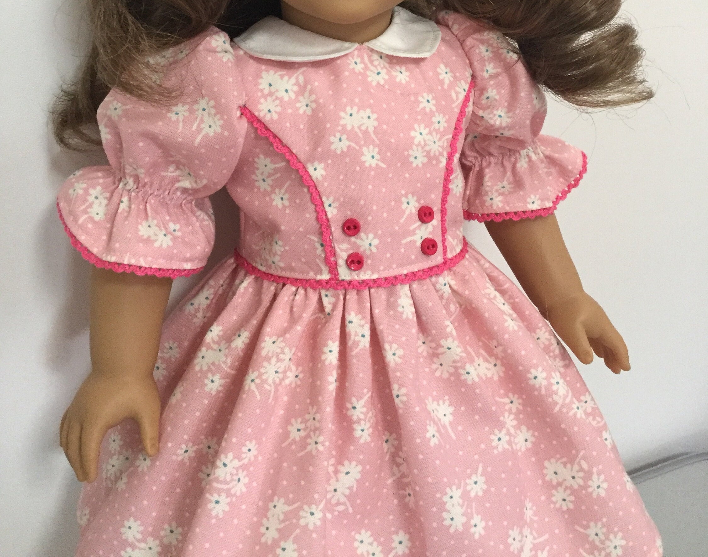 18" Doll Clothes Pattern, Vintage Look With Puffed Sleeves, Gathered ...