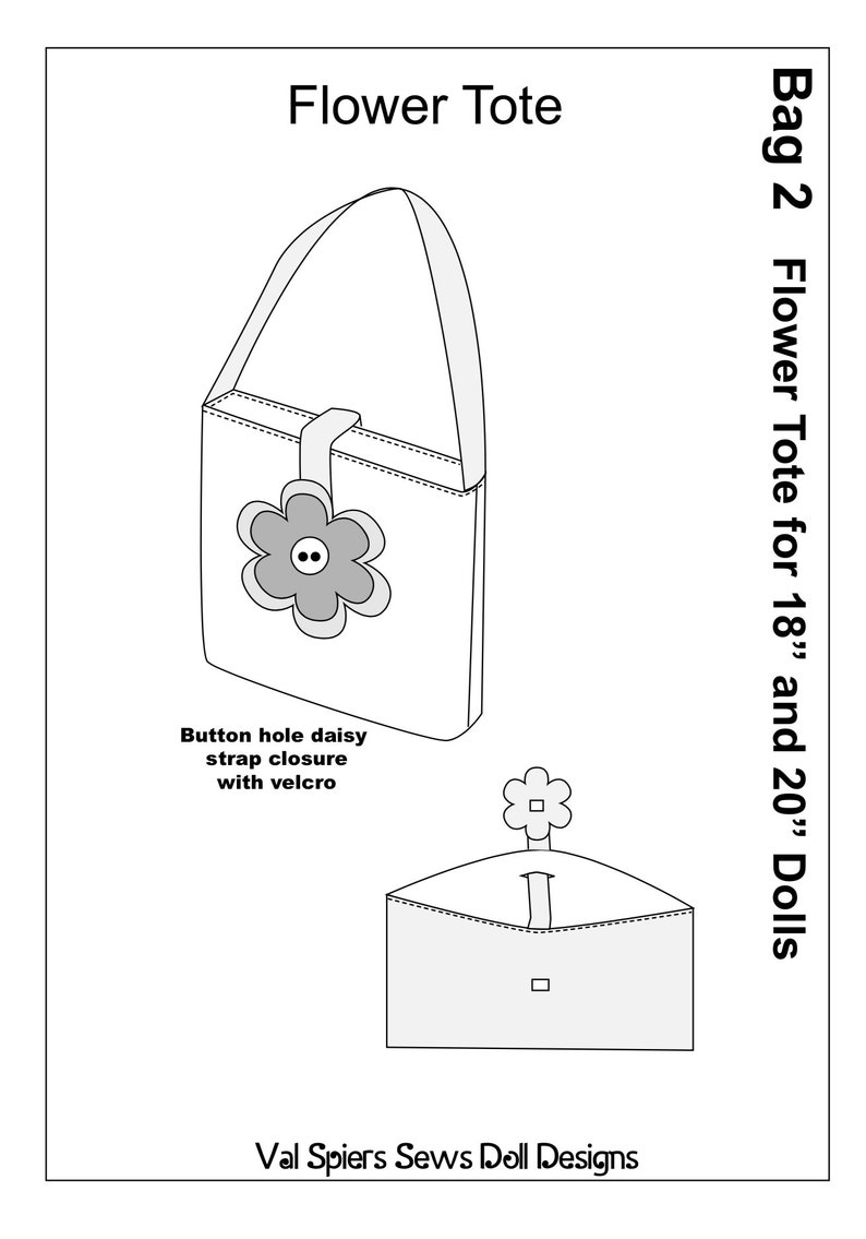 Bag No. 2 Daisy Doll Tote Pattern by Valspierssews Fits - Etsy