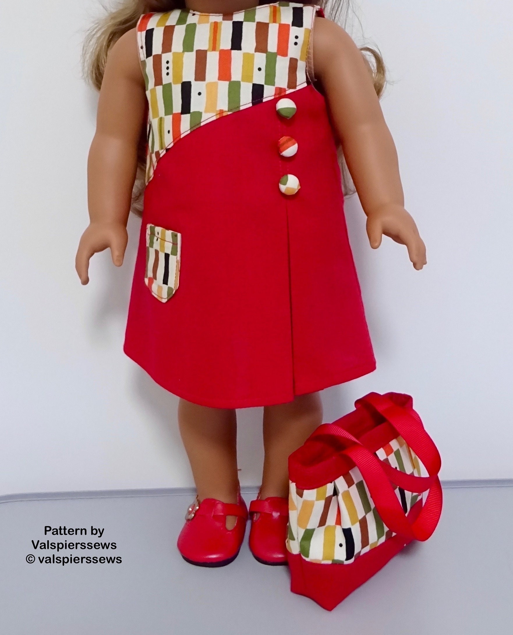 Bag No. 3 Pleated Doll Tote, Pattern by Valspierssews, Fits Popular 18 ...