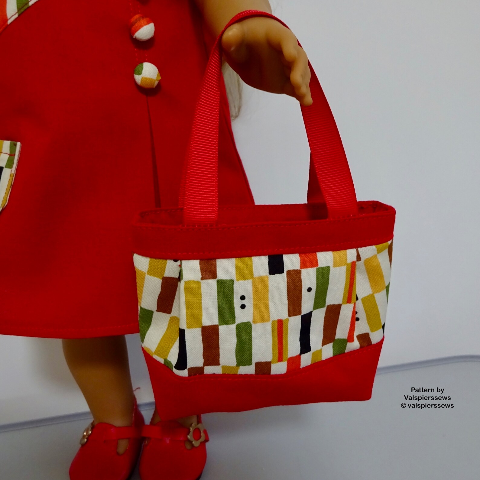 Bag No. 3 Pleated Doll Tote, Pattern by Valspierssews, Fits Popular 18 ...