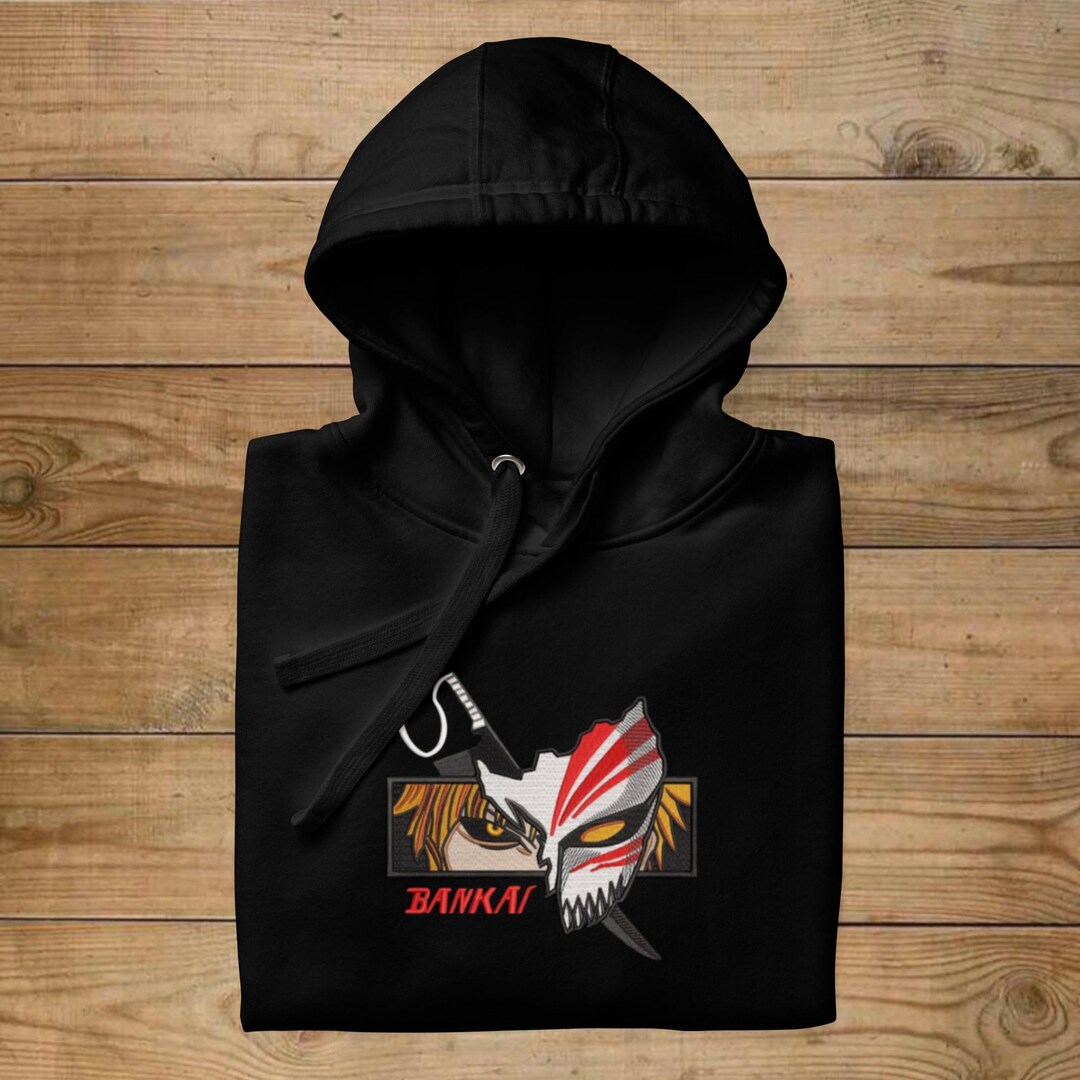 PRINTED ICHIGO HOODIE, Bleach Hoodie, Embroidered Hoodie, Anime ...
