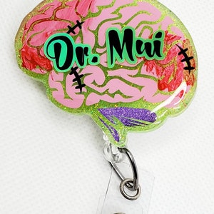 BRAIN BADGE Reels Holographic Neuro. Nursing ID Holder. Gifts for Her ...