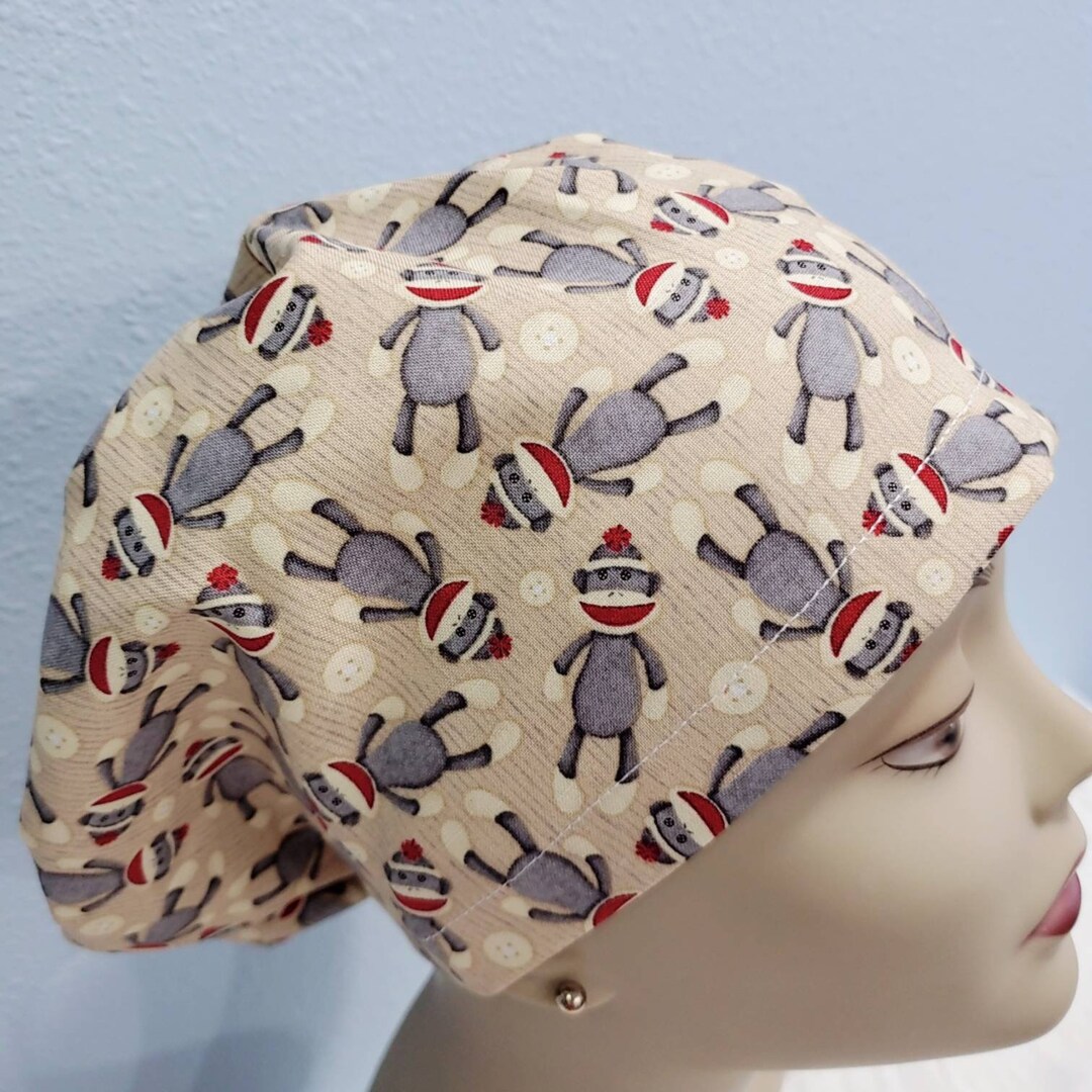 Women Scrub Cap Sock Monkey - Etsy
