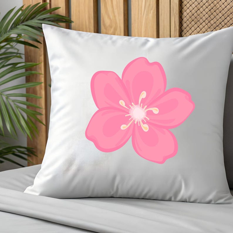 Kirschblüte SVG Bundle: Sakura Blumengrafiken, Pink Flower Clipart ...