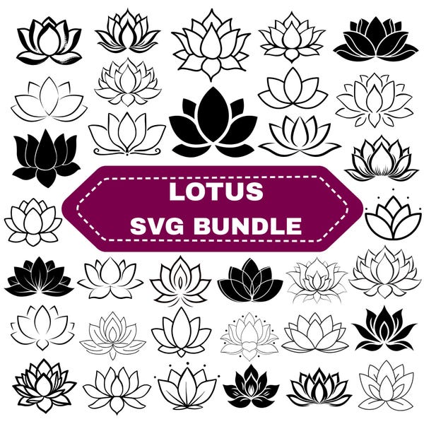 Lotus Svg Cut Files - Etsy