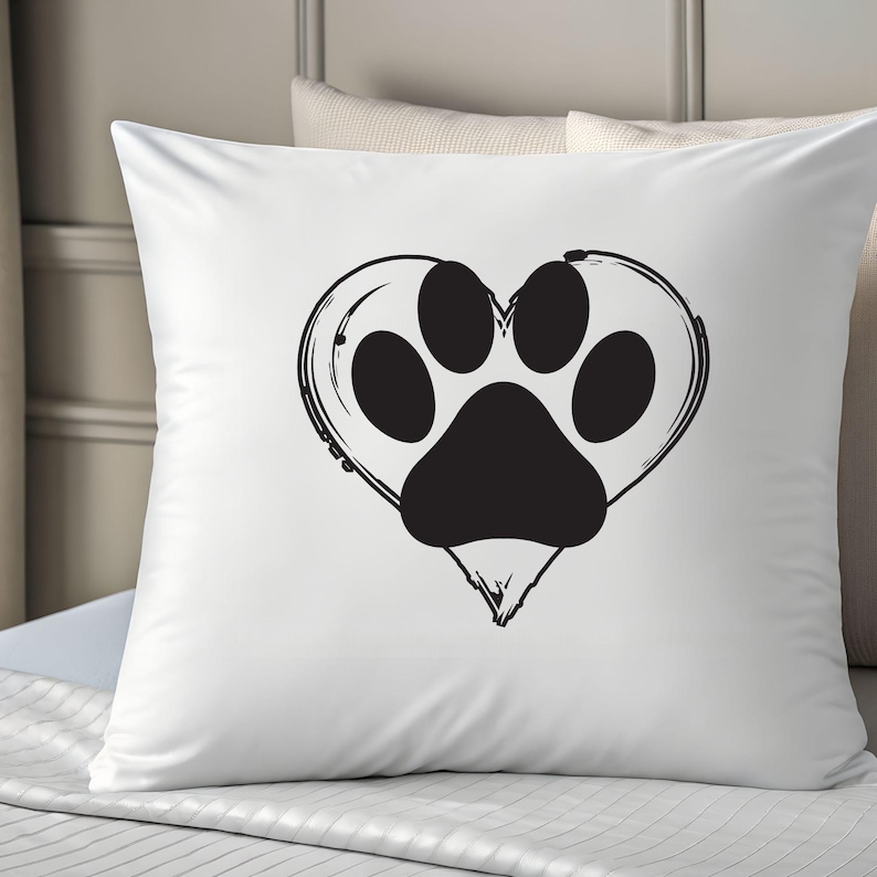 Heart Paw Svg Bundle, paw Print Clipart Silhouette,dog Cat Paw Vector ...