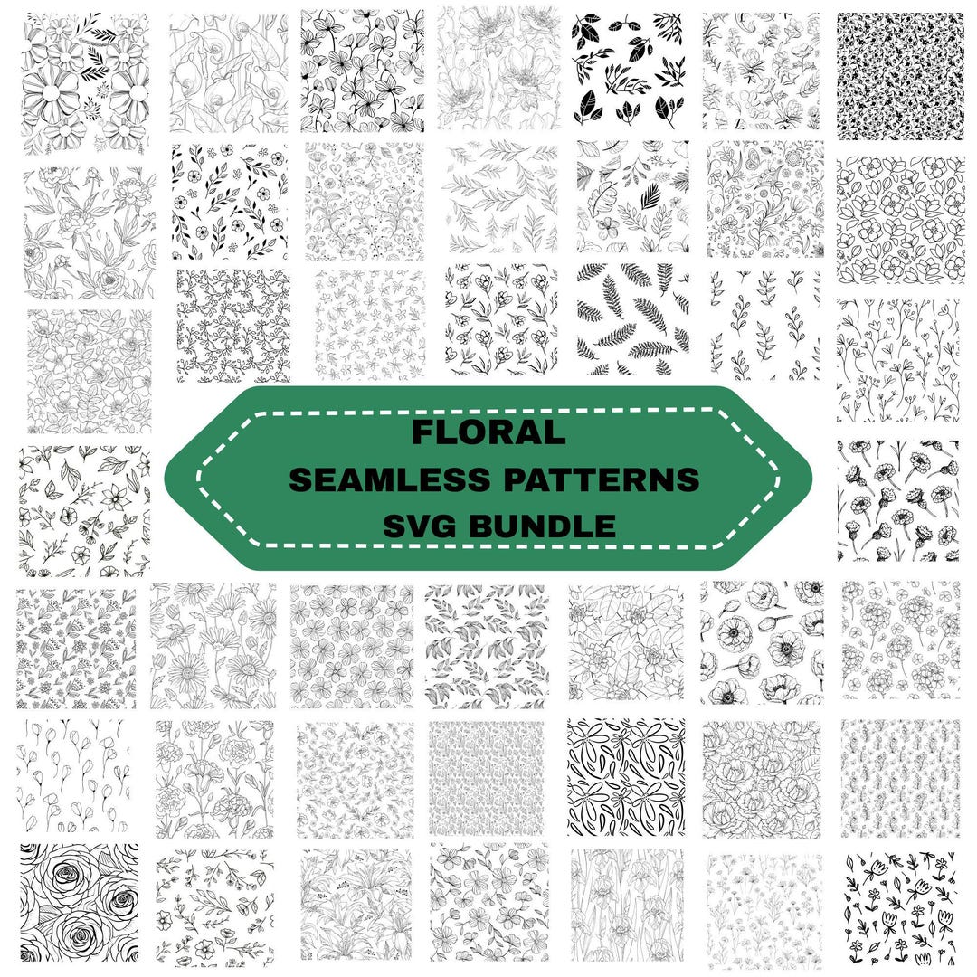 Floral Seamless Pattern SVG Bundle: vector Graphics,cricut,silhouette ...