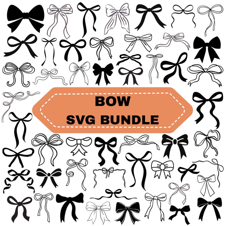 Coquette Bow SVG Bundle: Clipart, Ribbon, Cricut, Silhouette (digital ...