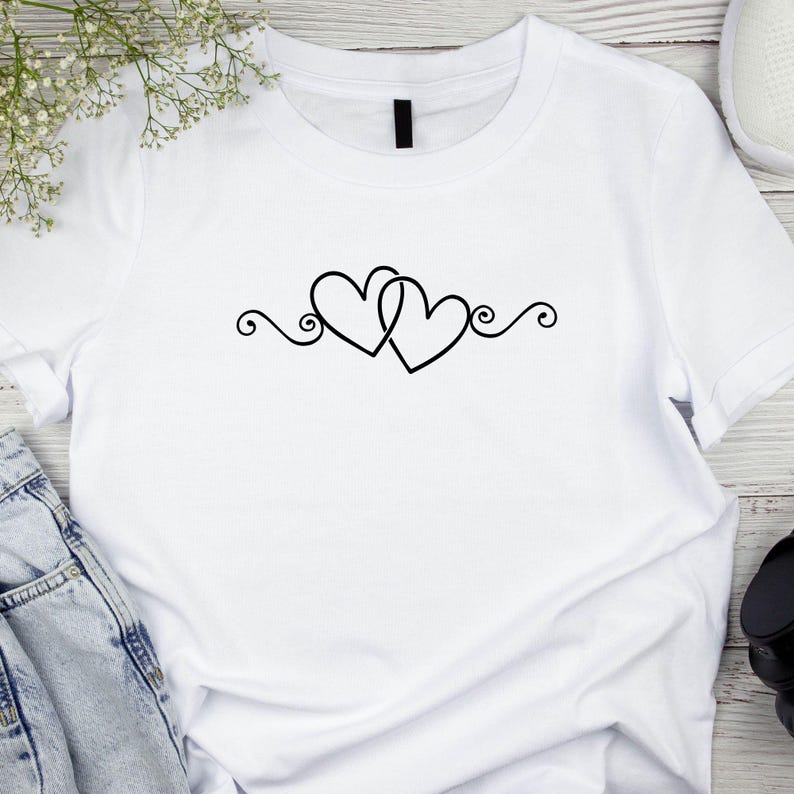 Heart Text Dividers SVG, Doodle Heart Borders, Valentine Designs ...