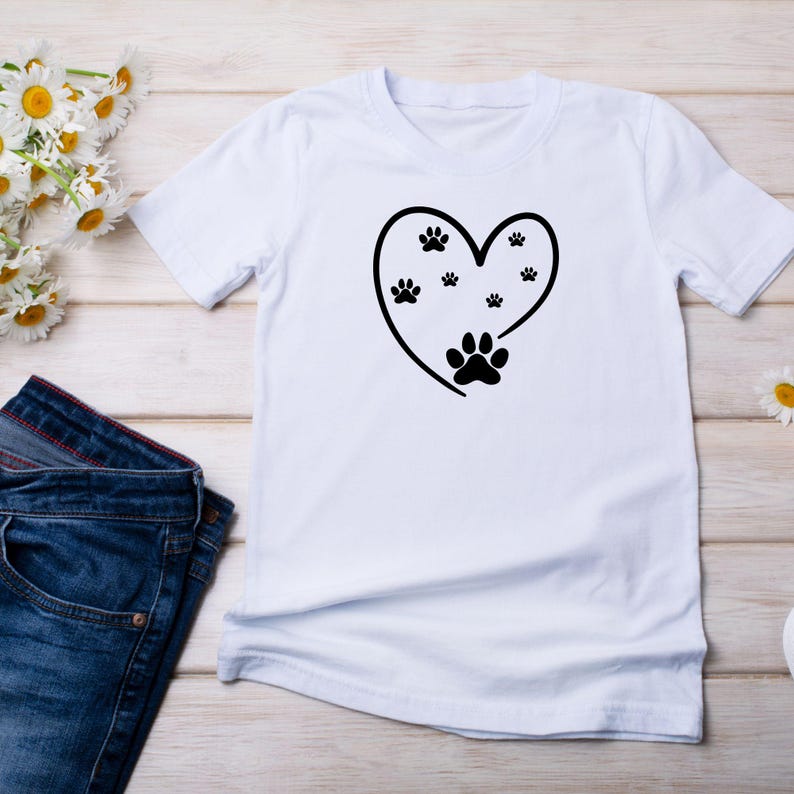Heart Paw Svg Bundle, paw Print Clipart Silhouette,dog Cat Paw Vector ...