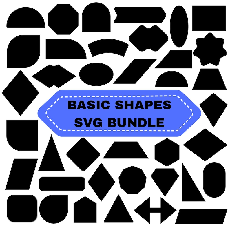 Basic Shapes SVG Bundle:geometric Clipart,basic Shape Png,silhouette ...