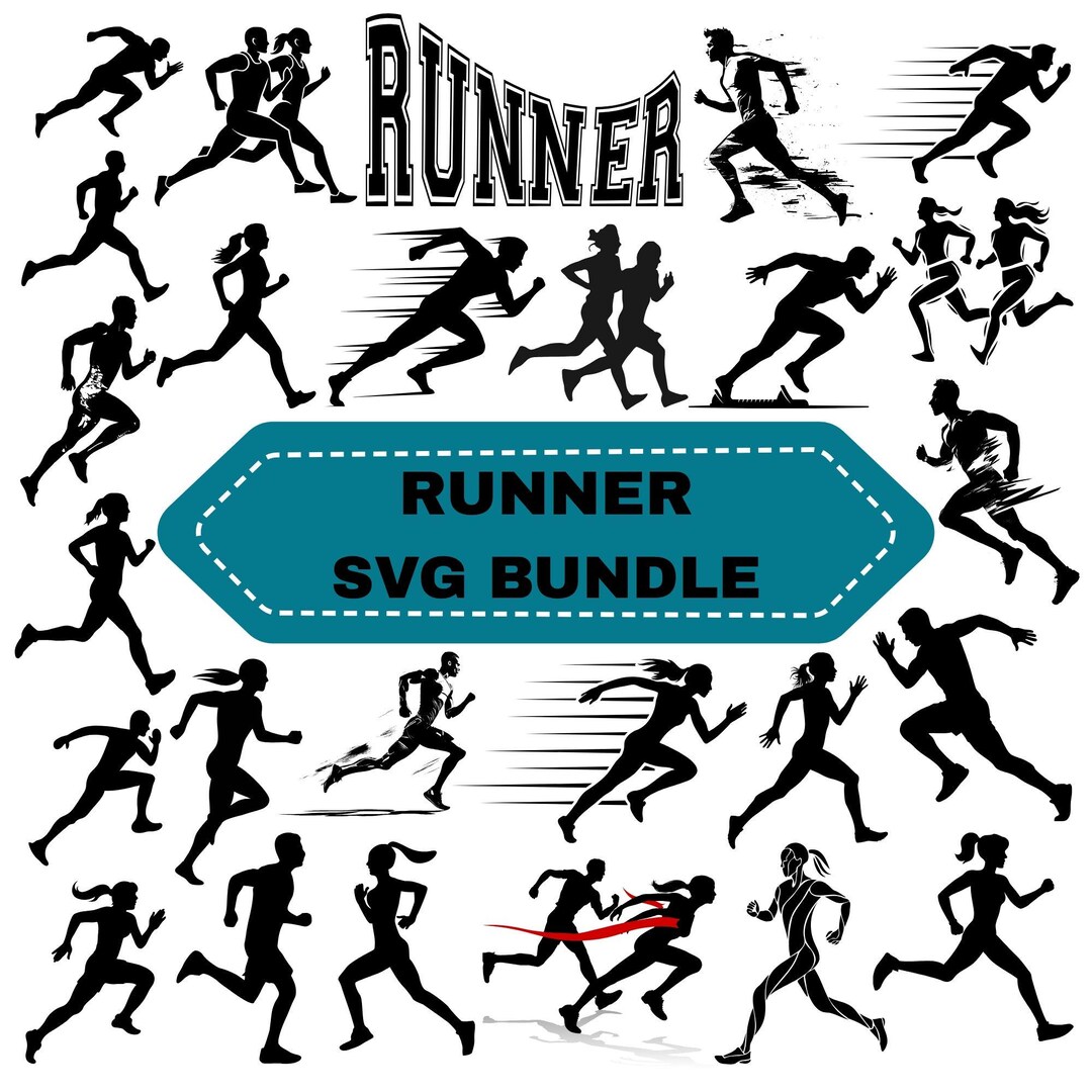Running SVG Bundle: Clipart,vector Graphics,silhouette Cut Files ...