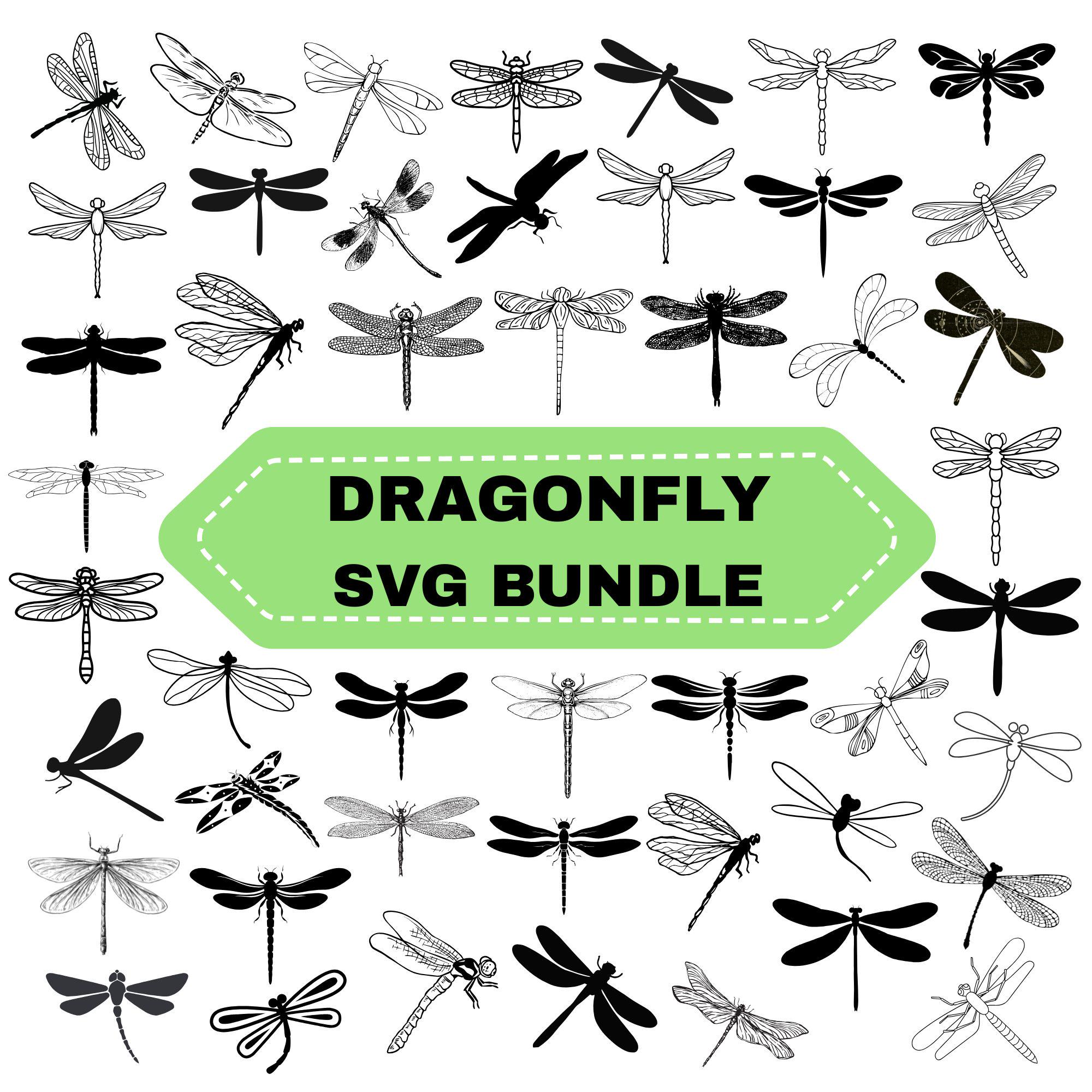 Dragonfly SVG Bundle: Insect Vector Clipart,silhouette Cut Files ...