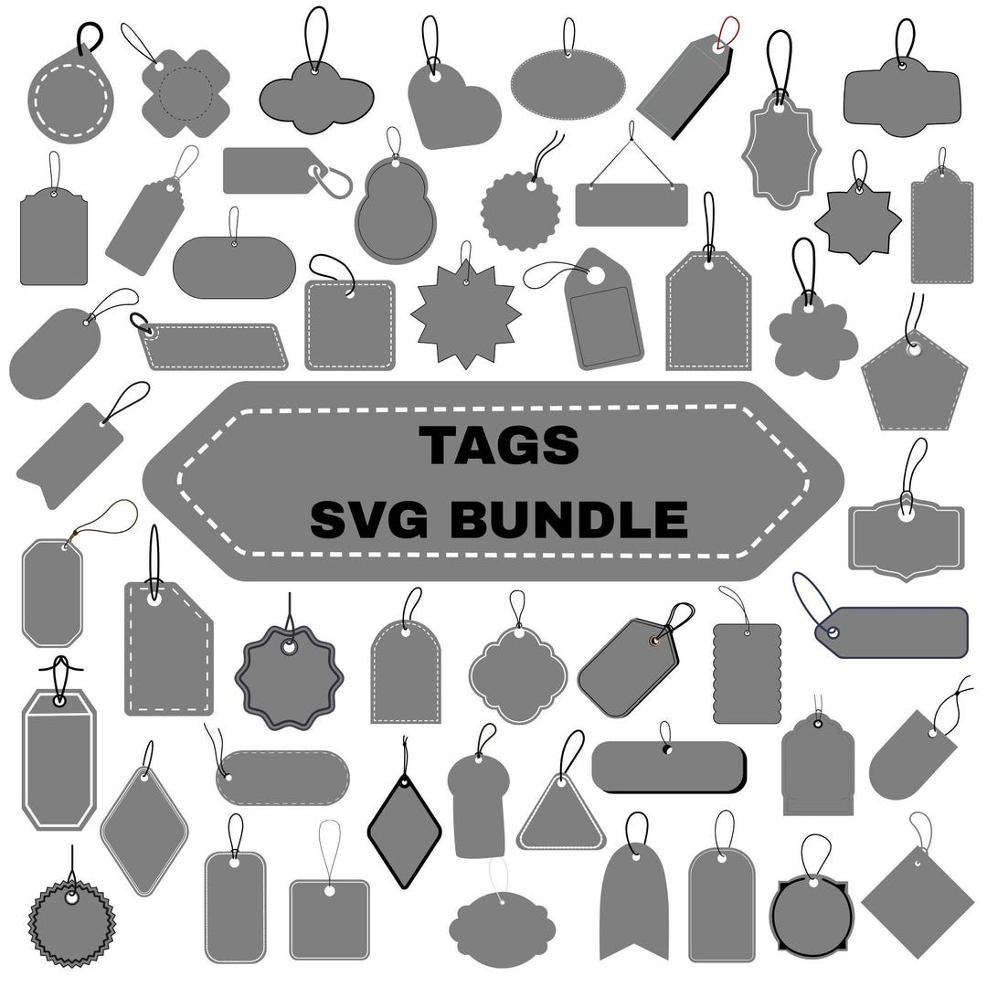 Tags SVG Bundle: Banner,shapes Clipart, Gift Tags,cut Files for Cricut ...