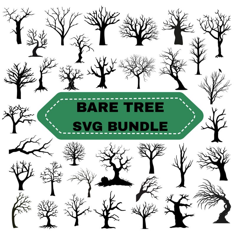 Kahler Baum SVG-Bundle: Laublose Silhouette Schnittdateien (Digitaler ...