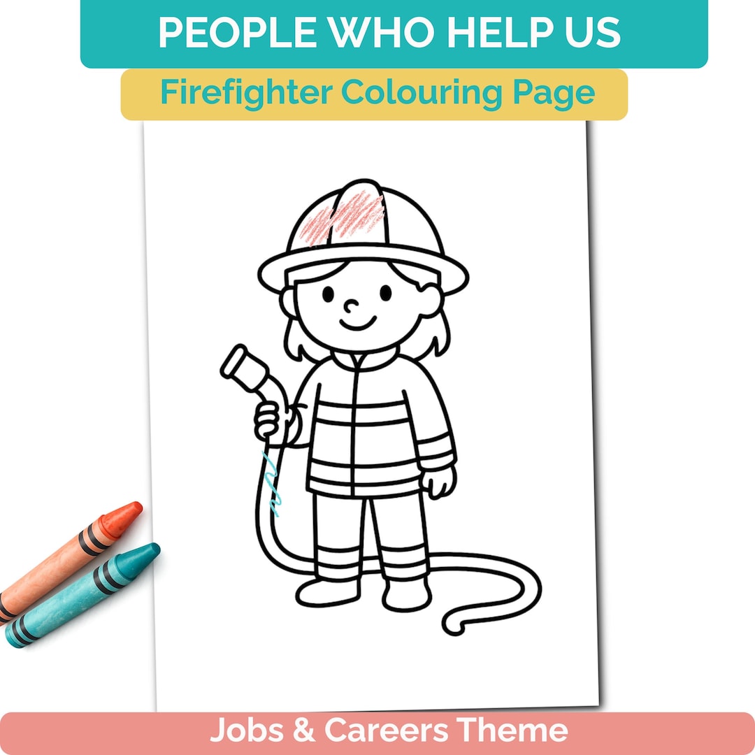 Firefighter Colouring Page – Community Helpers EYFS Activity ...