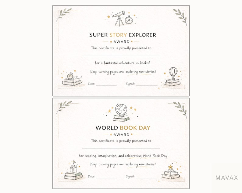 Reading Award Certificate Printable | World Book Day | Kids Reading ...