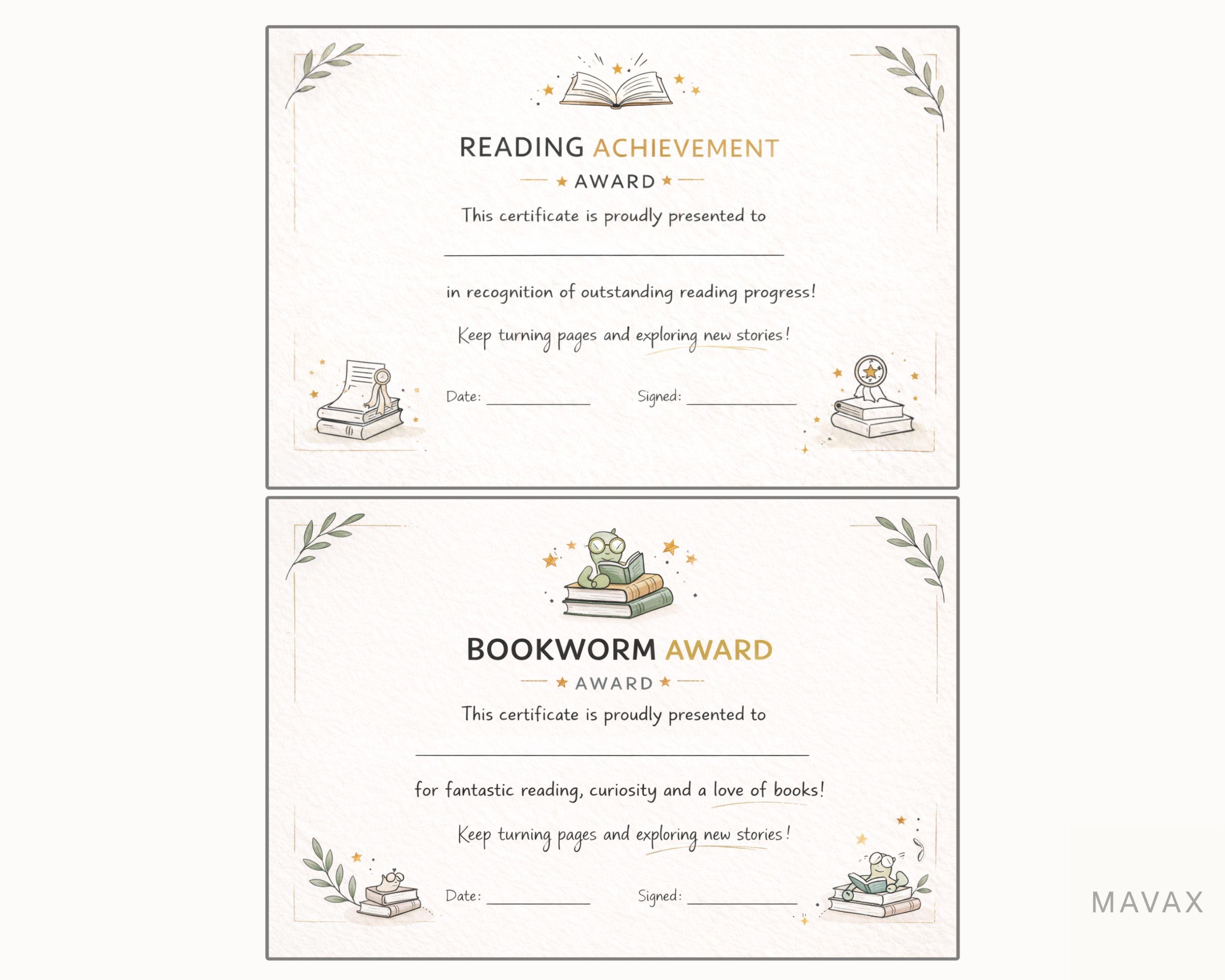 Reading Award Certificate Printable | World Book Day | Kids Reading ...