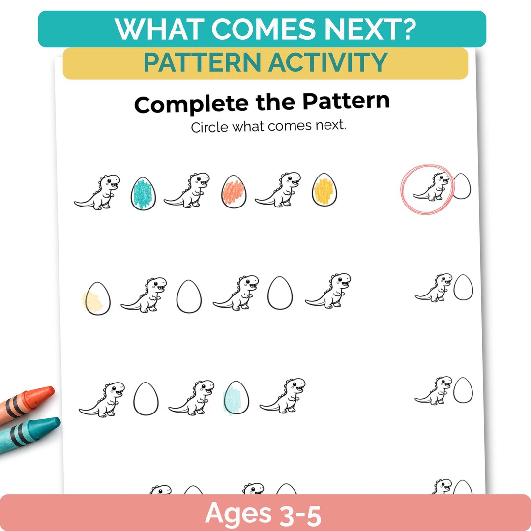 What Comes Next Worksheet – Pattern Activity for Preschool, Nursery ...