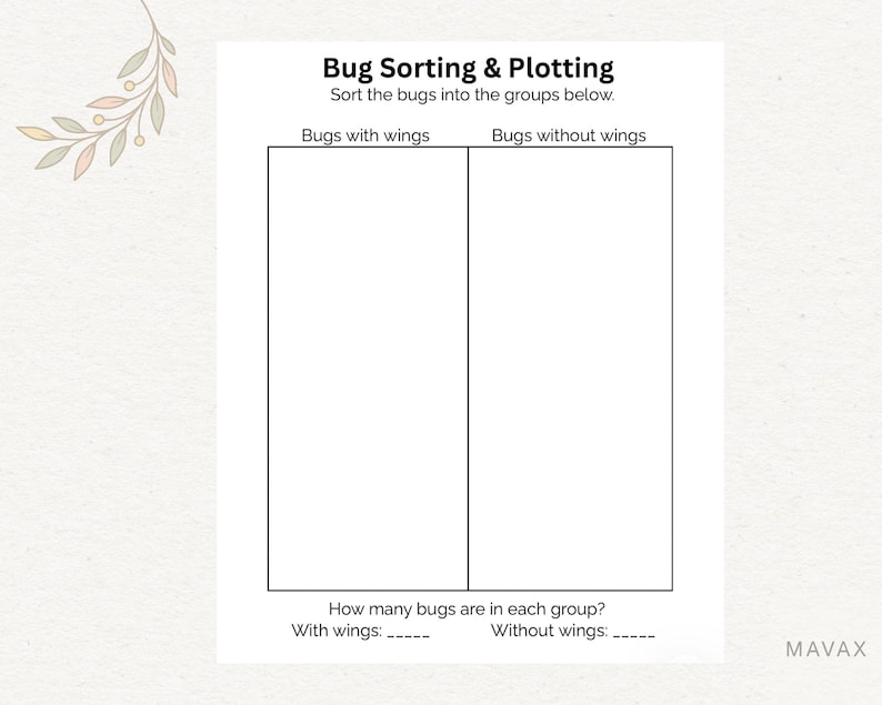 Bug Sorting & Plotting Activity | Colour, Cut, Sort, Count | Early ...