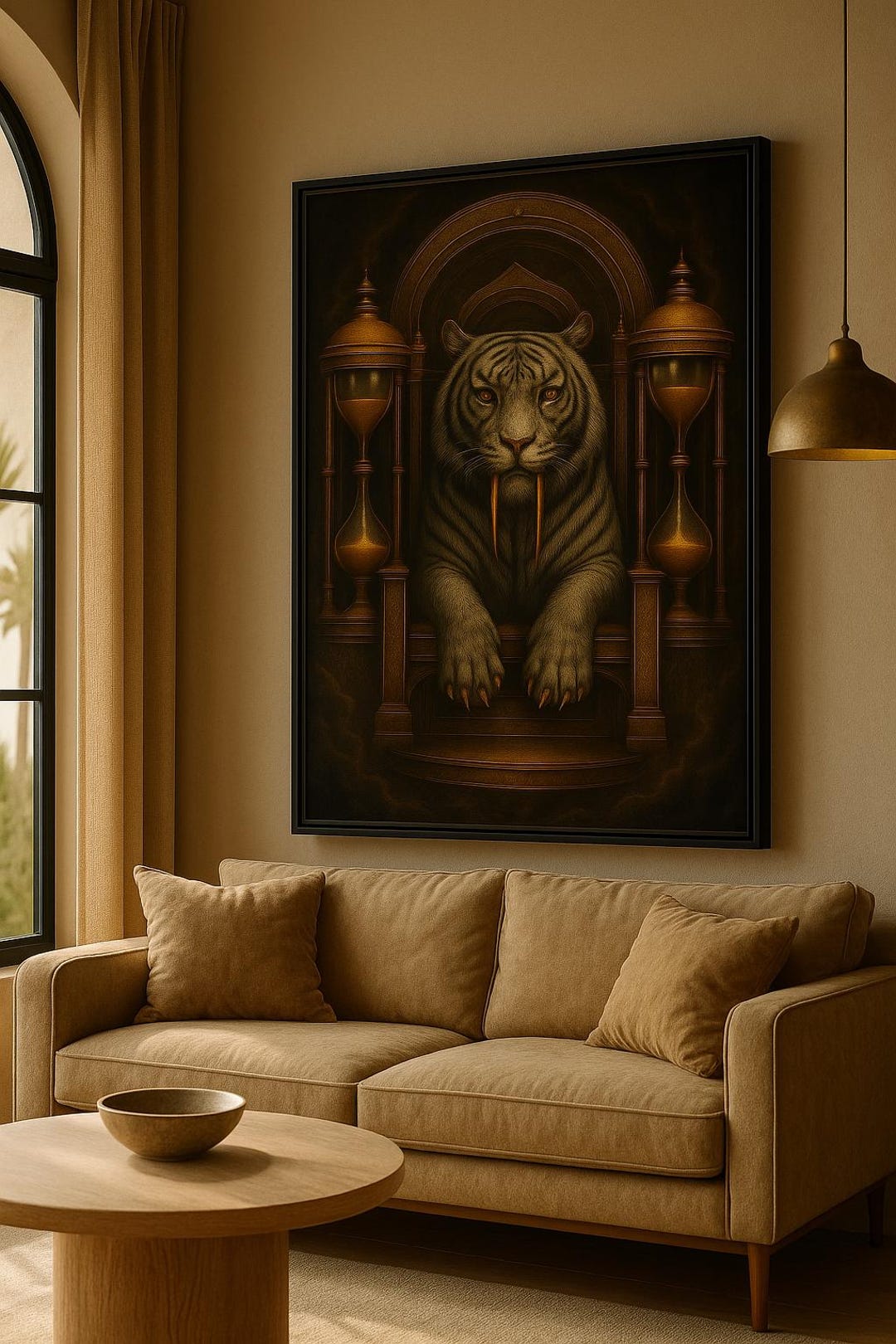 Mystic Throne Tiger Printable | Fantasy Saber Tooth Wall Art ...