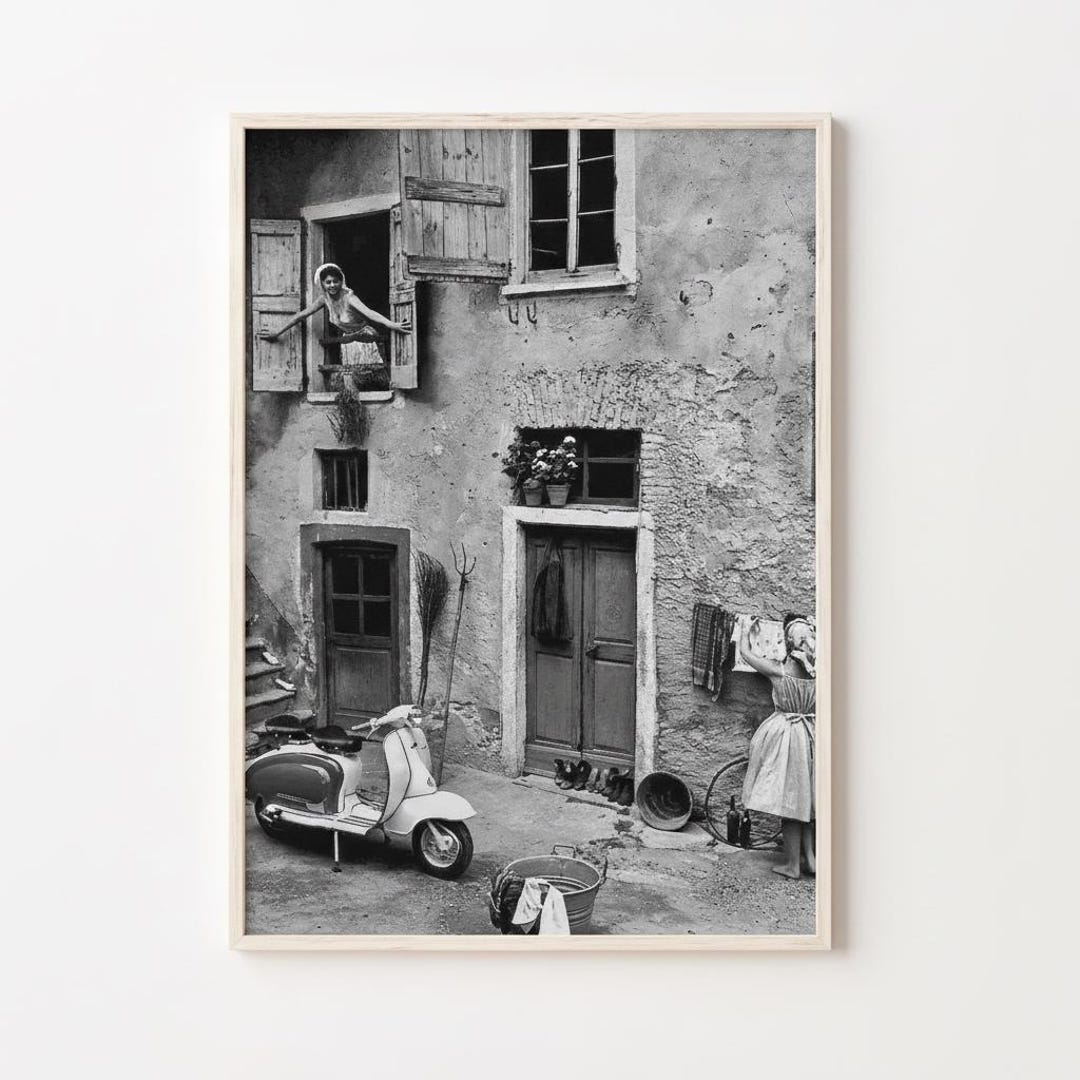 Visual Story Wall Art – Silent Human Moment, Cinematic Vintage Scene ...
