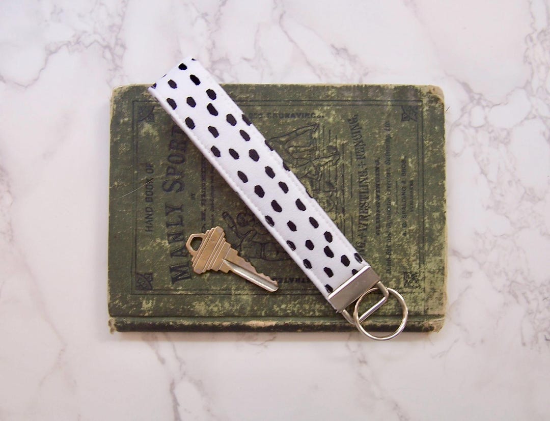 Black and White Fabric Key Fob: Modern Preppy Key Strap - Etsy