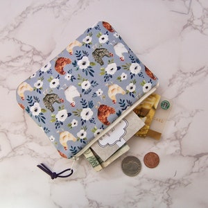 Coin Wallets in a Beautiful Teal Patchwork Fabric-change Purse Wallet ...