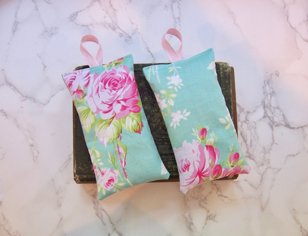 Set of Two Hanging Lavender Sachets in a Shabby Chic Rose Fabric for ...