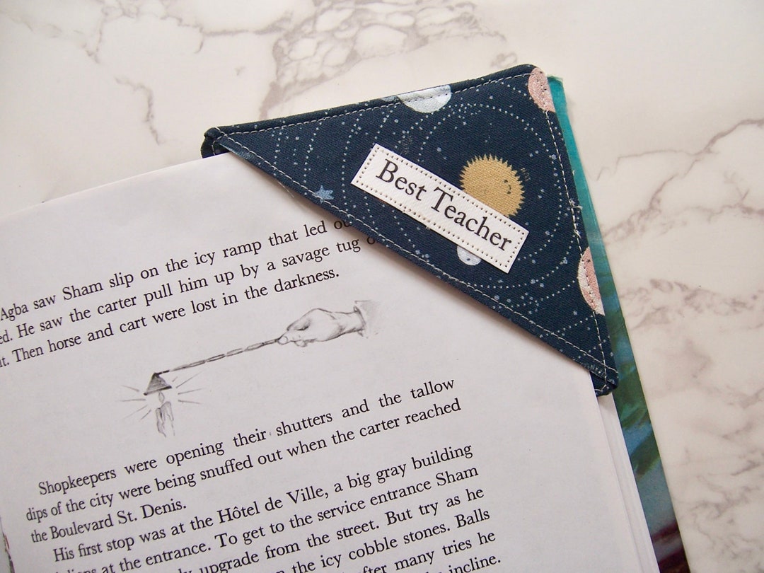 Corner Fabric Bookmark-best Teacher cute Square Book Mark-reader Gift ...