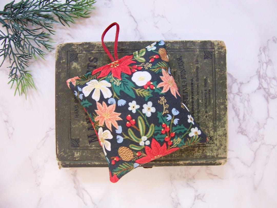 Christmas Poinsettias Balsam Fir Sachet ,scented Christmas Pillow ...