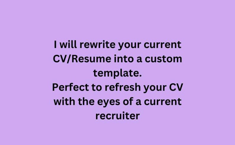 I Will Rewrite Your CV Into a Custom Template - Etsy