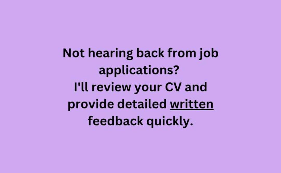 Cv/resume Review With Detailed Written Feedback - Etsy