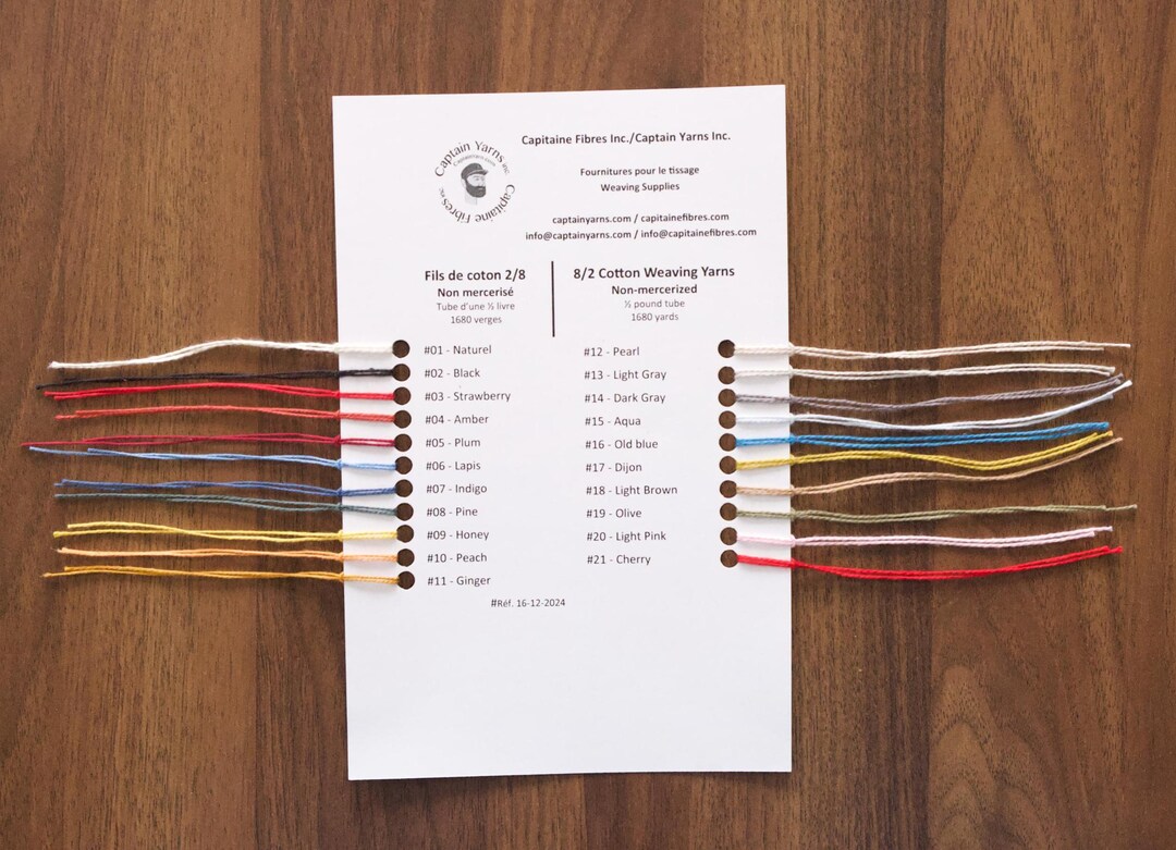 8/2 Cotton Color Sample Card - Etsy