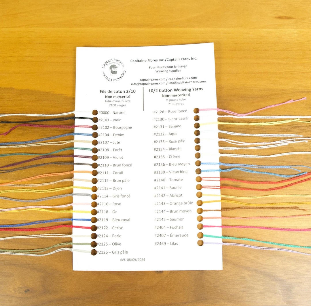10/2 Cotton Color Sample Card - Etsy