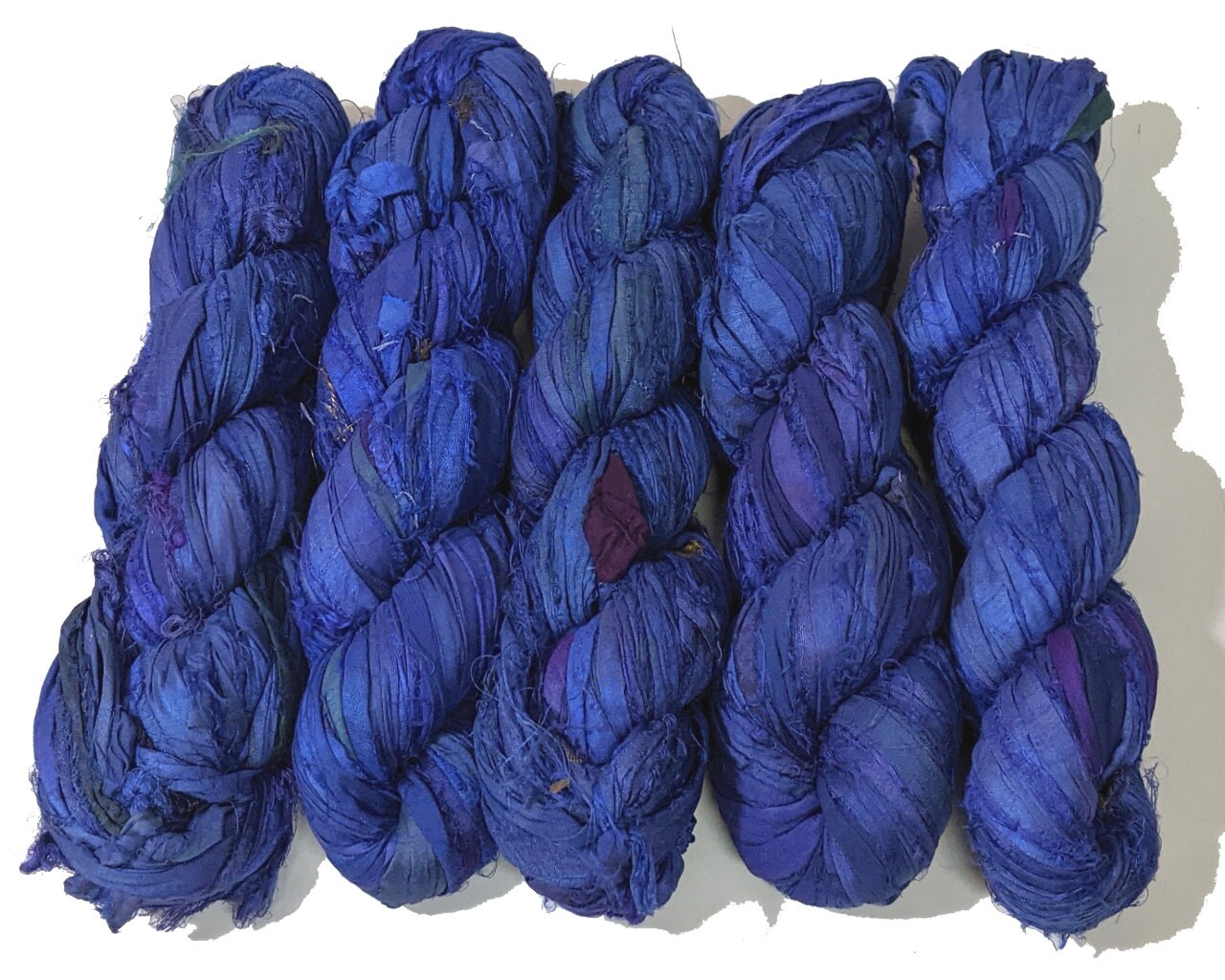 Craft Supplies & Tools Sari Silk Ribbon Royal Blue Shades #A442 100g ...