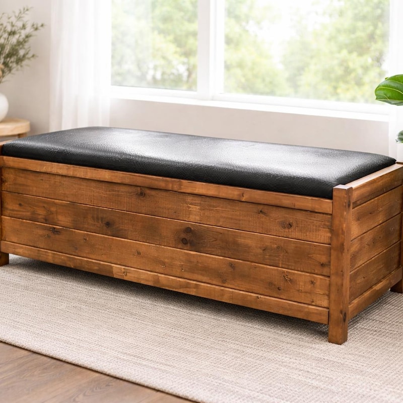 Upholstered Oak Bench - Etsy
