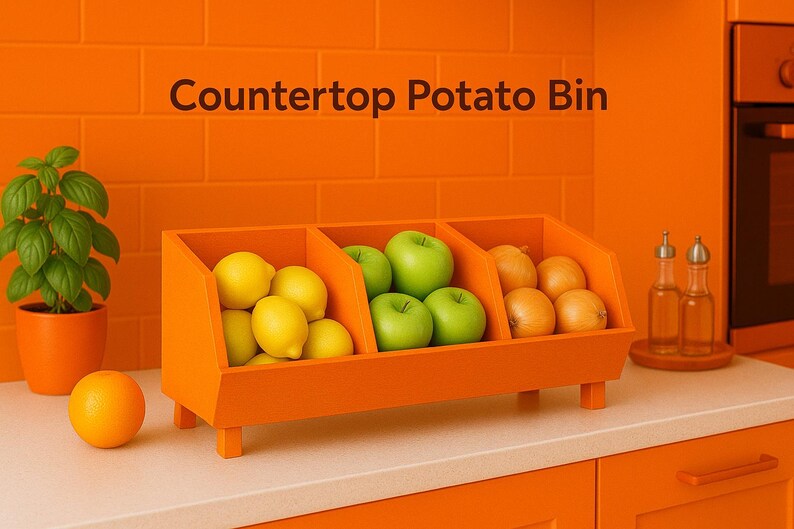 DIY Countertop Potato Bin Plans | Farmhouse Produce Storage Rack | 3 ...