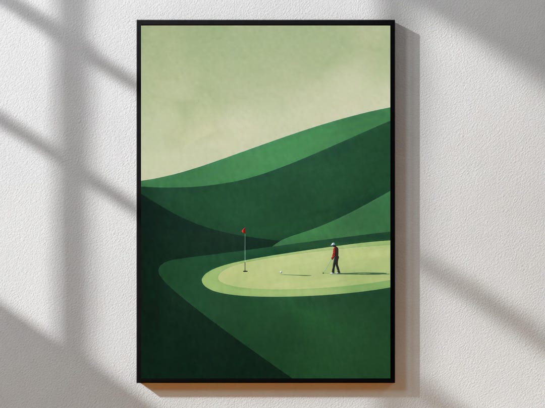 Minimalist Golf Poster | Mid Century Modern Golfer Wall Art | Putting ...