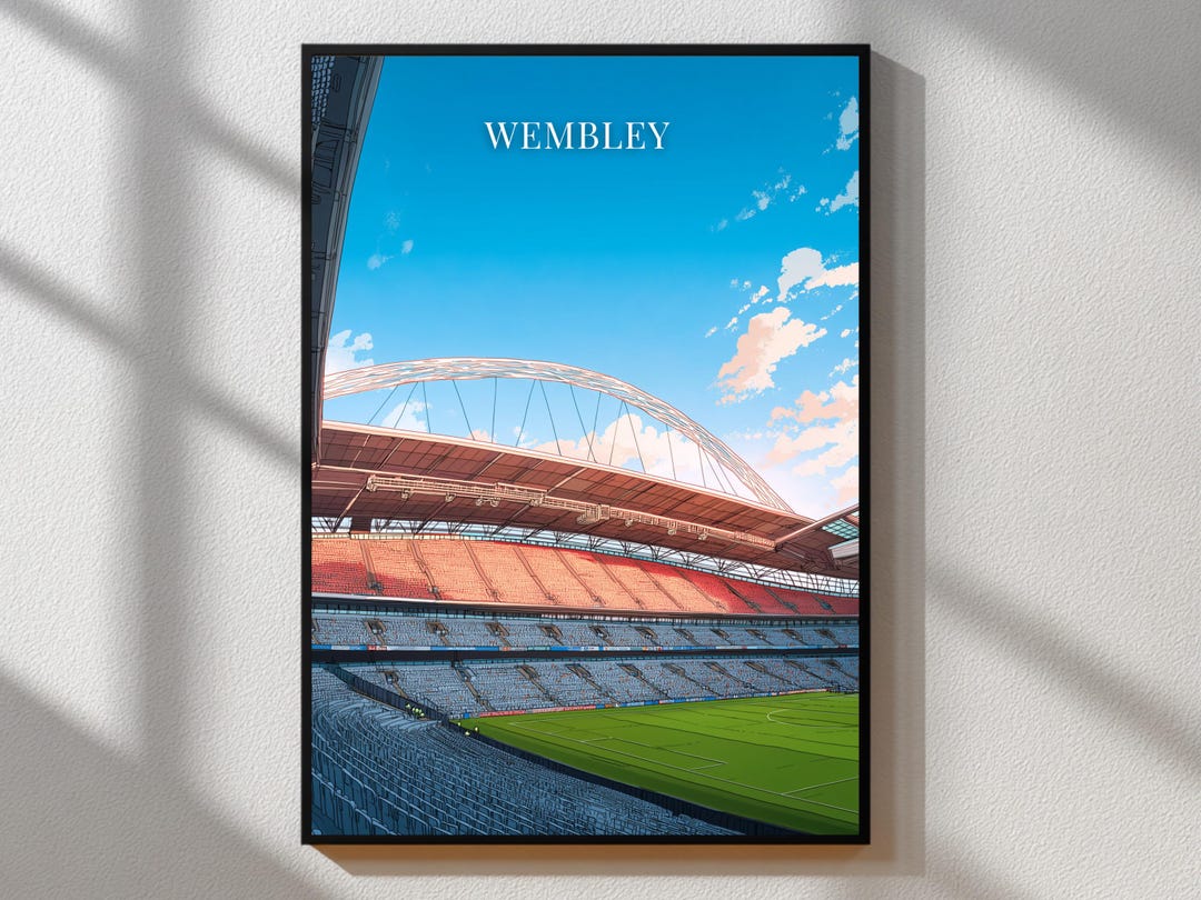 Wembley Stadium Art Print | London Soccer Stadium Poster | Minimalist ...